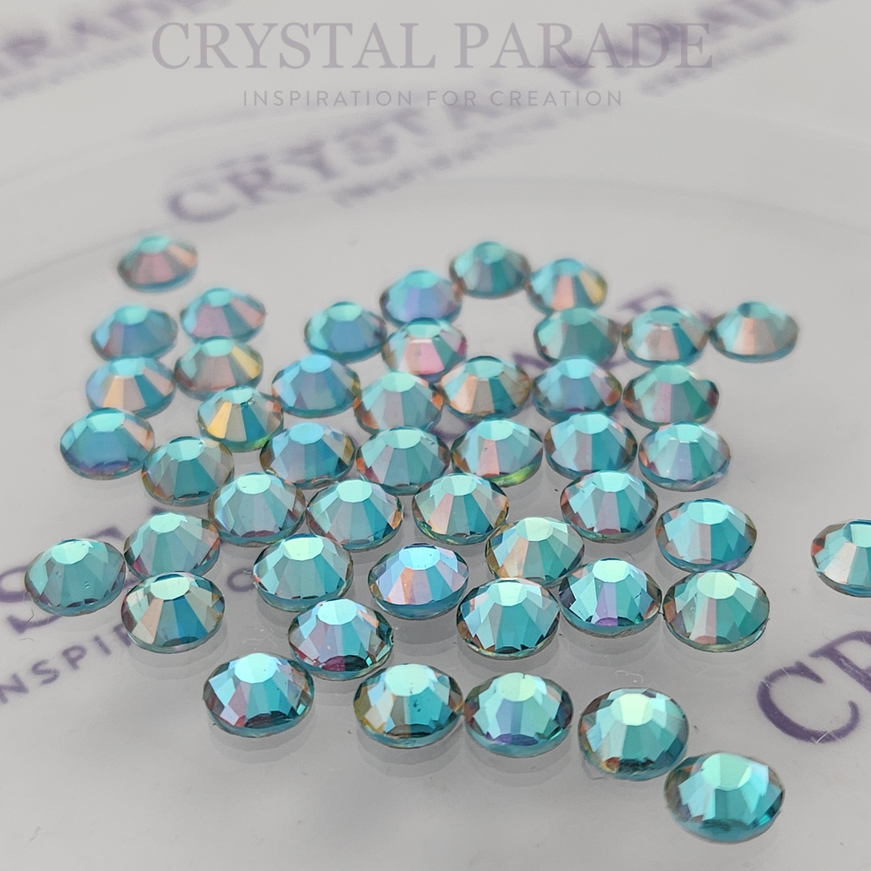 Stunning Sparkle Luna Non Hotfix Crystals Aquamarine Shine