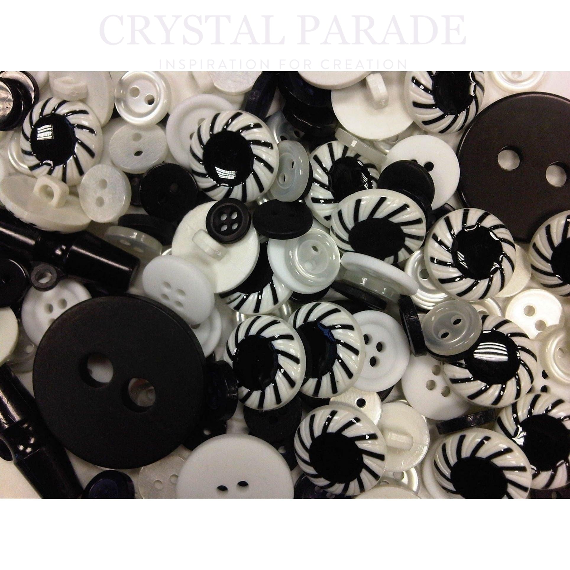 Buy Buttons - Black and White Mix 0g Online From Crystal Parade Today